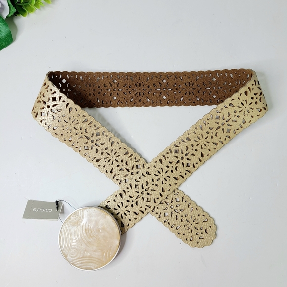 Chico's | Accessories | Nwt Chicos La Luna Brushed Gold Slouch Low ...